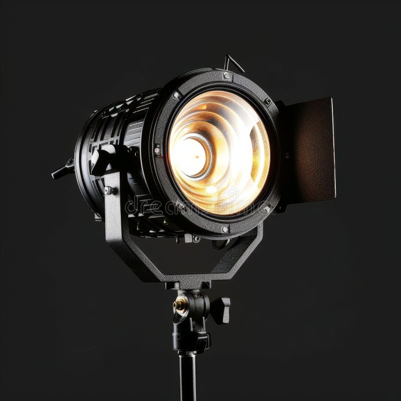 Studio Lighting Equipment - Professional Movie Light on Stand, Isolated ...