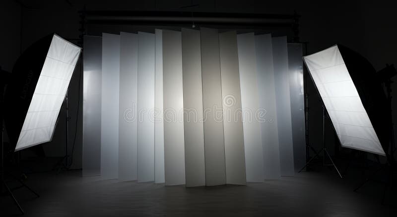 Studio Lighting Setup with Diffusion Panels and Softboxes for ...