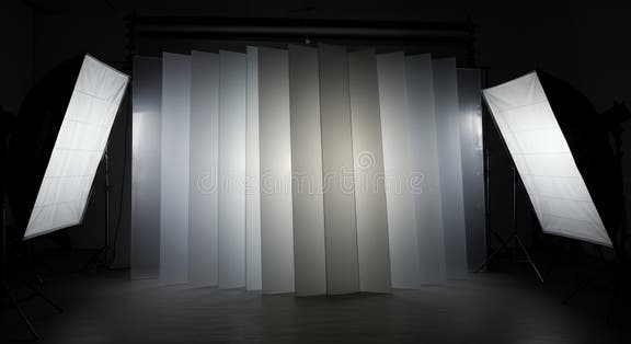 Studio Lighting Setup with Diffusion Panels and Softboxes for ...