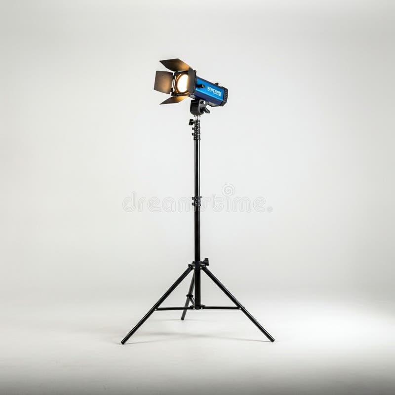 Studio Lighting Setup Featuring a Professional Spotlight on a Tripod ...