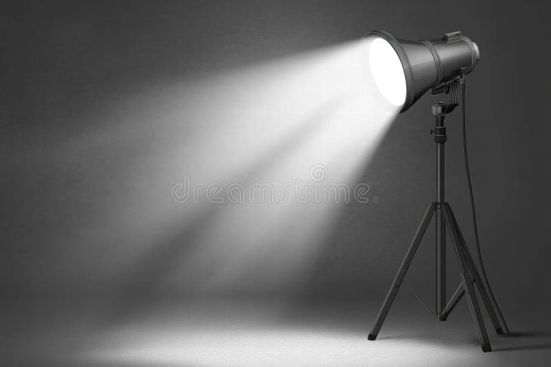 Studio Lighting Setup with Spotlight on Tripod for Photography and ...