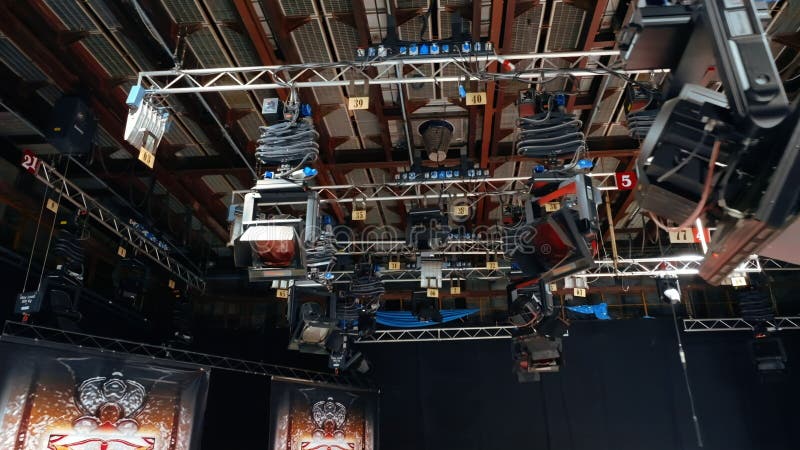 Studio Lights Equipment on the Ceiling O Stock Video - Video of ceiling ...