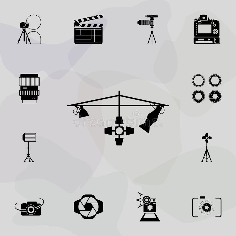 Studio Lights Icon. Universal Set of Equipment Photography for Website ...