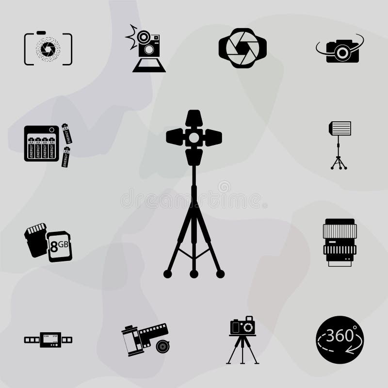 Studio Lights Icon. Universal Set of Equipment Photography for Website ...
