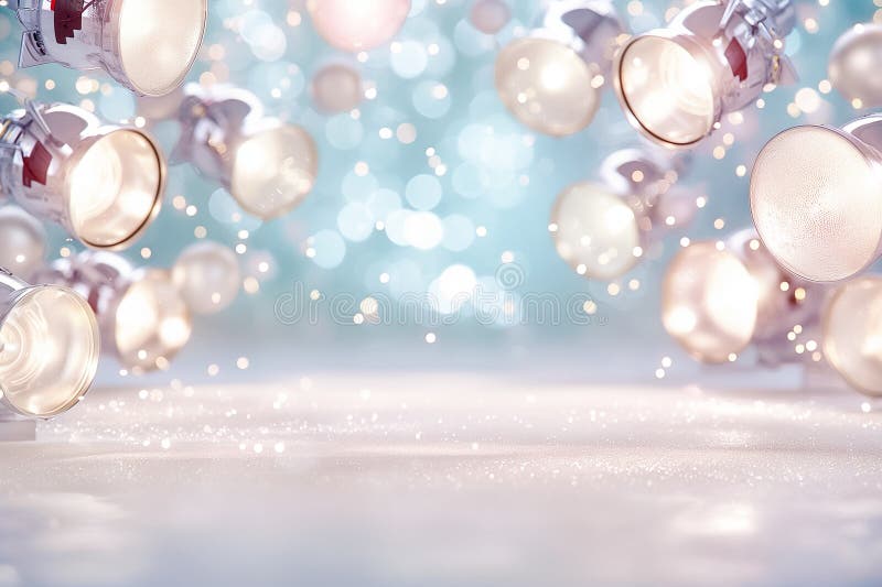 Studio Lights Illuminate a Blurred, Sparkling Backdrop, Creating a ...