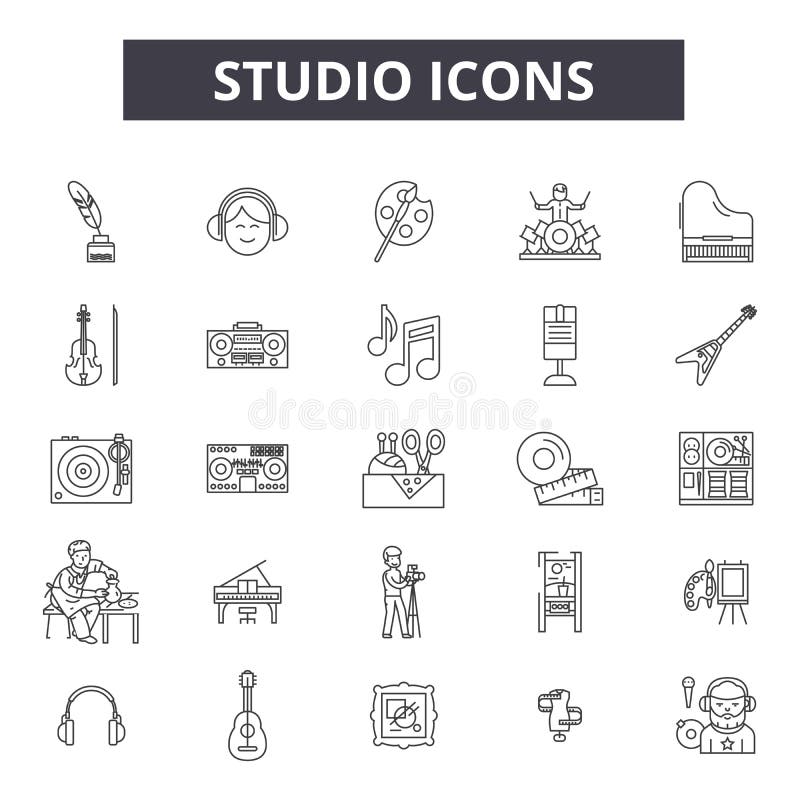 Studio Line Icons, Signs, Vector Set, Linear Concept, Outline ...