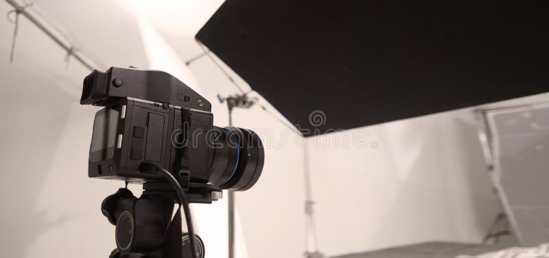 Studio Medium Format Digital Camera Setup on Tripod Stock Photo - Image ...