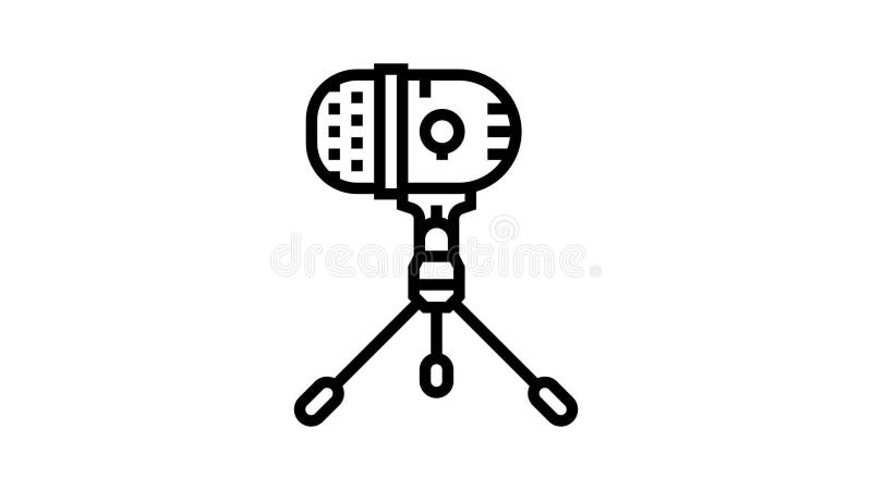 Studio Mic Microphone Line Icon Animation Stock Video - Video of studio ...