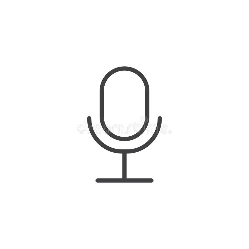 Studio mic outline icon stock vector. Illustration of single - 135028114