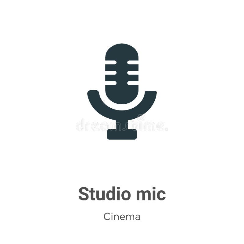 Studio Mic Vector Icon on White Background. Flat Vector Studio Mic Icon ...