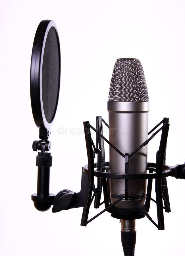 Studio Microphone with Equalizer Over Floral Stock Image - Image of ...