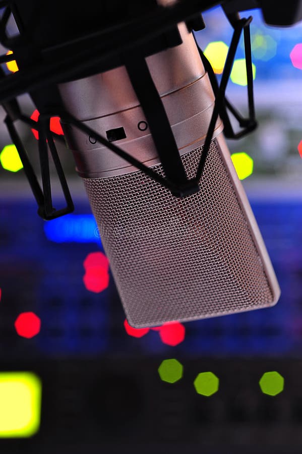 Professional Microphone in the Recording Studio. Stock Image - Image of ...