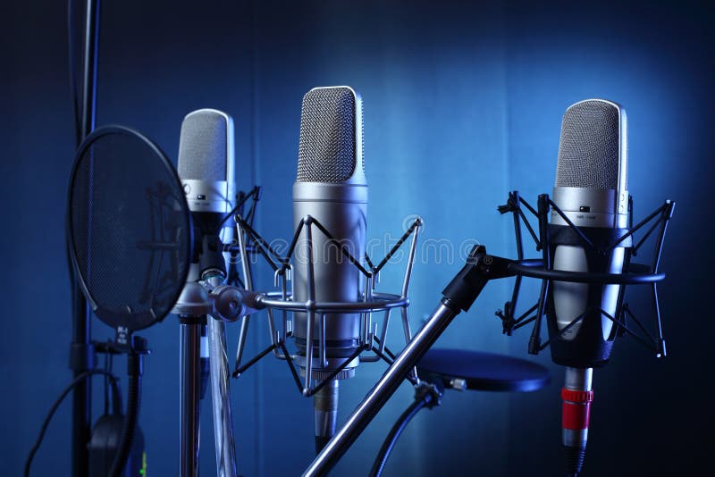 TV studio microphone stock photo. Image of entertainment - 22597264