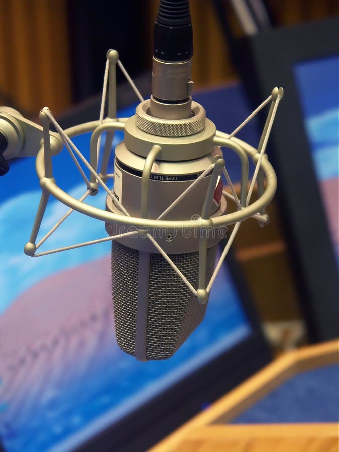 Studio Microphone and Editing Suite Stock Image - Image of talking ...