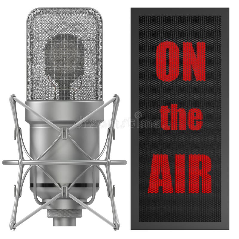 Studio Microphone with on Air Sign, for Broadcasting Stock Illustration ...