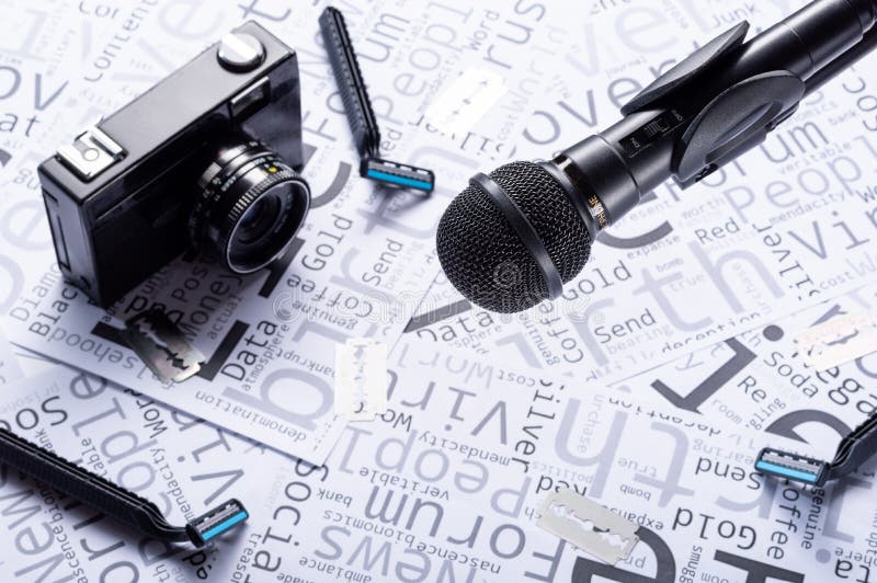 Studio Microphone and Camera. Interviewing a Microphone Stock Image ...