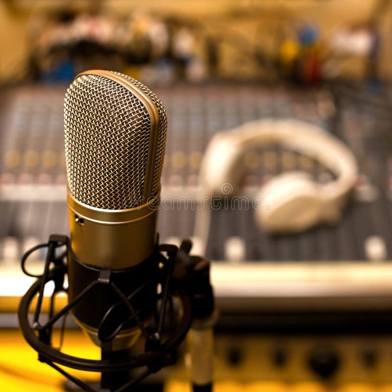 Studio microphone stock image. Image of sound, nightlife - 98373597