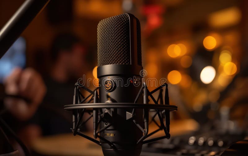 Studio Microphone. Created by Generative Artificial Intelligence Stock ...