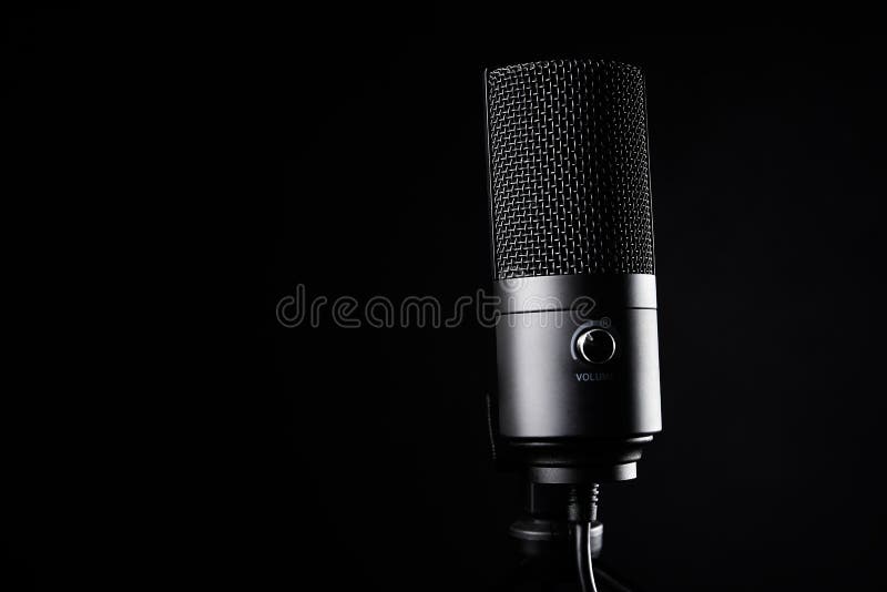 Microphone in the Dark stock photo. Image of radio, broadcast - 30671026