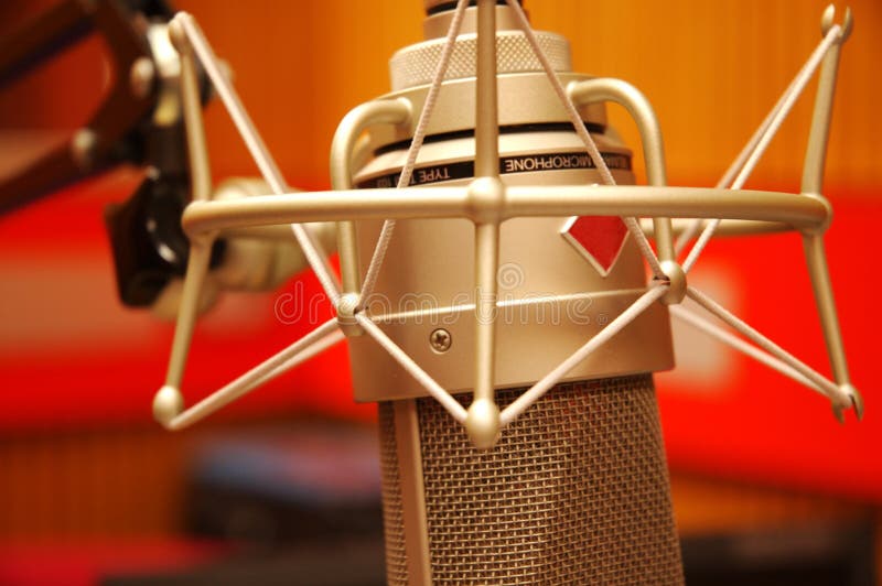 Studio Microphone and Editing Suite Stock Image - Image of talking ...