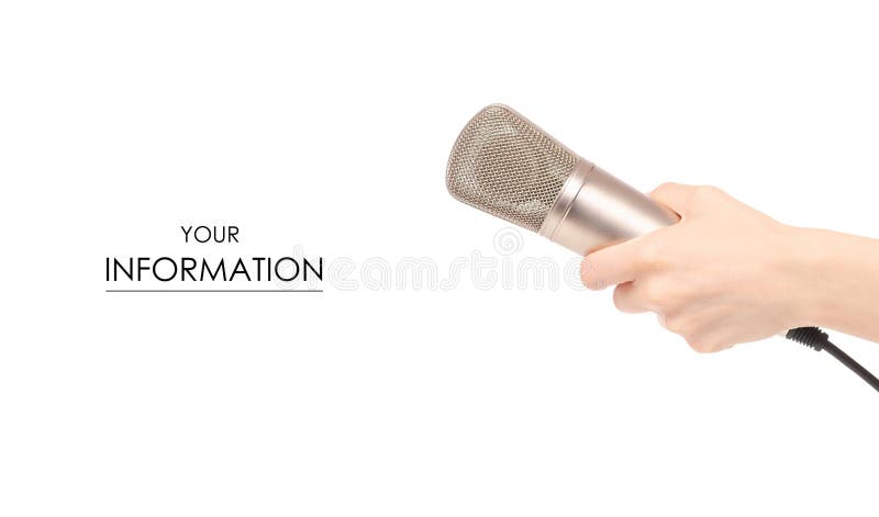 Studio Microphone in Hand Pattern Stock Photo - Image of party, cable ...