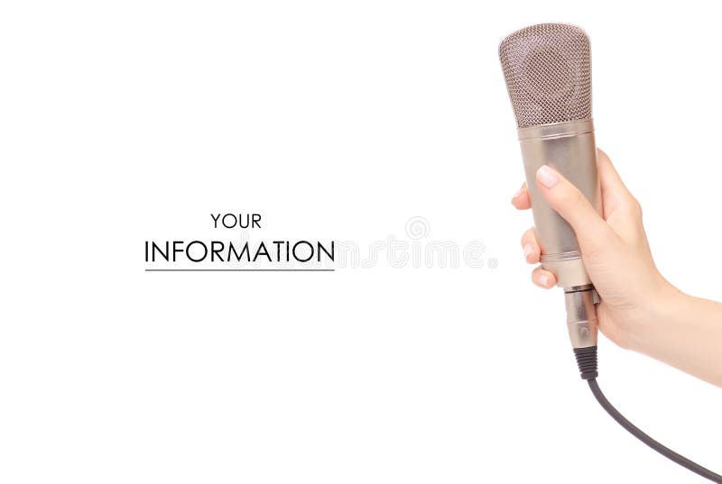 Studio Microphone in Hand Pattern Stock Photo - Image of party, cable ...