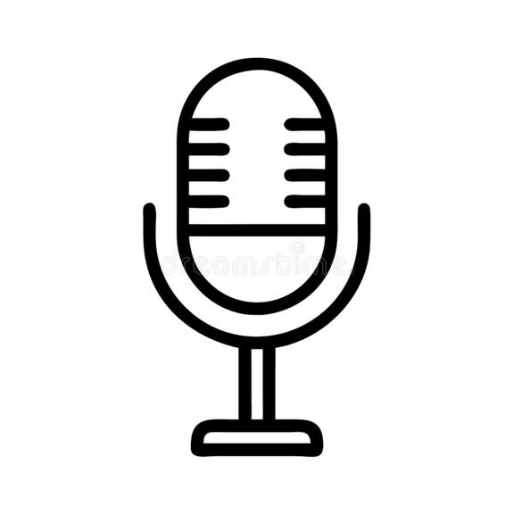 Studio Microphone Icon for Broadcasting and Audio Recording, Vector ...