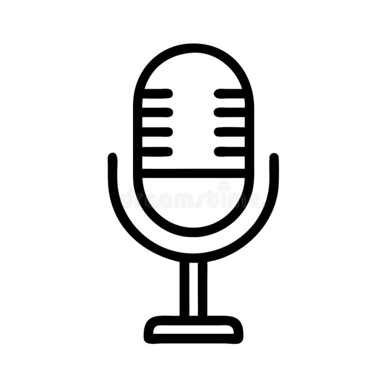 Studio Microphone Icon for Broadcasting and Audio Recording, Vector ...