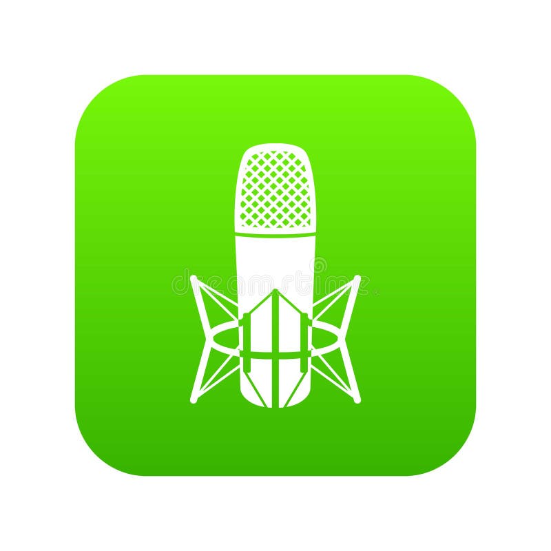 Studio Microphone Icon Green Stock Illustration - Illustration of ...