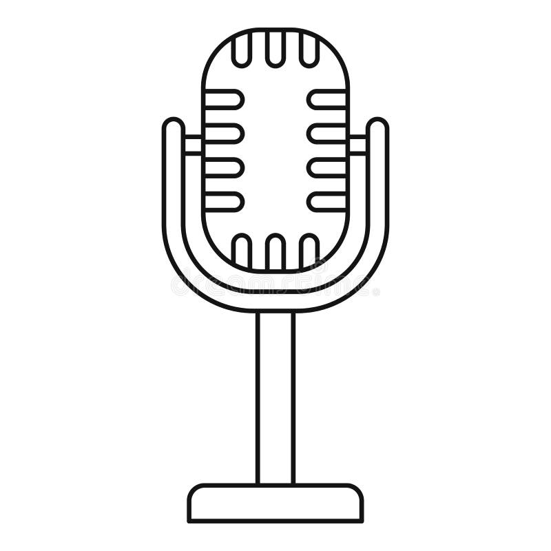 Studio Microphone Icon, Outline Style Stock Vector - Illustration of ...