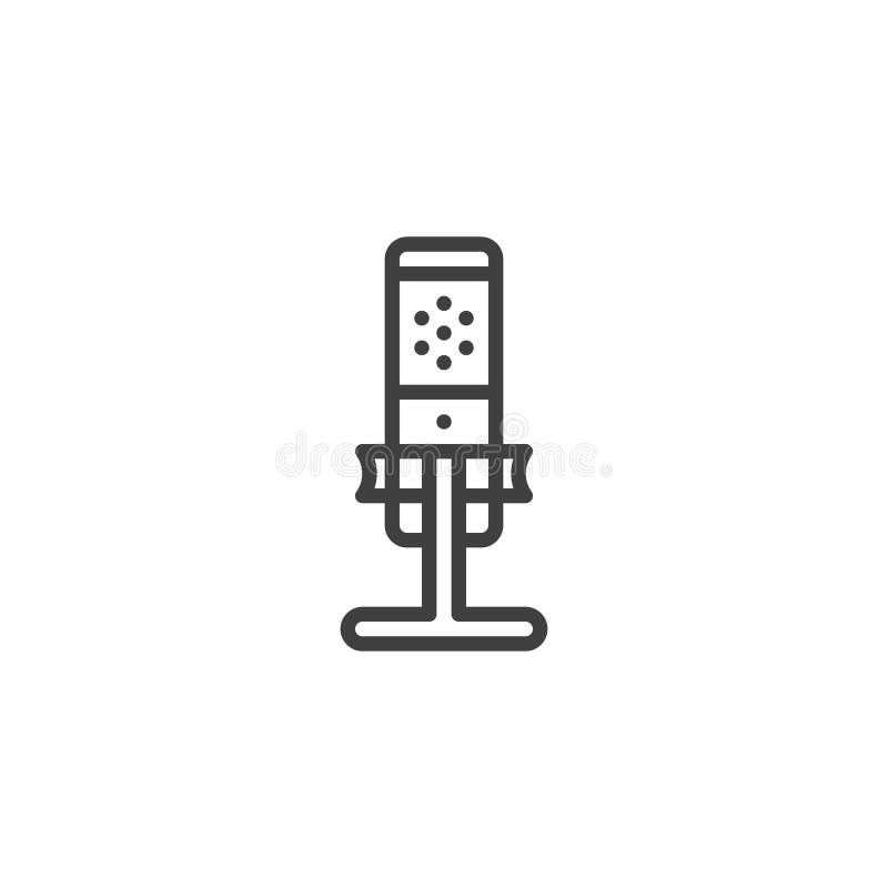 Studio Microphone Line Icon Stock Vector - Illustration of media ...
