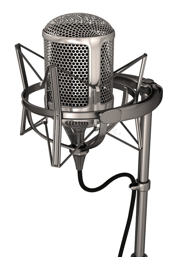Studio Microphone on the Rack Stock Illustration - Illustration of ...