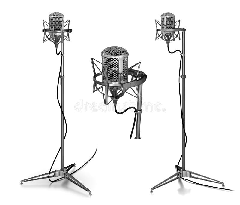 Studio Microphone on the Rack Stock Illustration - Illustration of ...