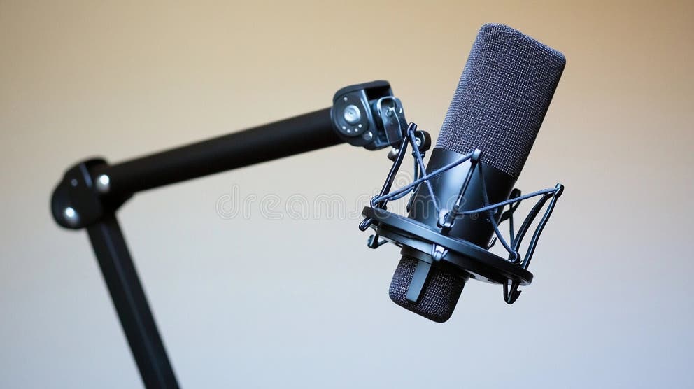 Studio Microphone Setup for Audio Recording in a Modern Workspace ...