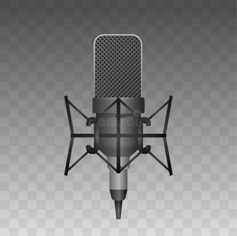 Studio Microphone with a Shock Mount for Audio Recording, Podcasting or Broadcasting Concepts ...