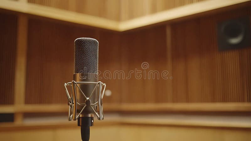 Studio Microphone in Soundproof Room Stock Illustration - Illustration ...