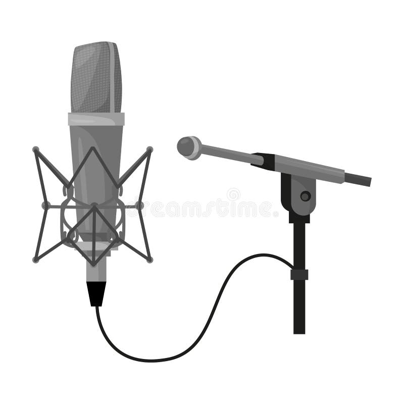 Studio Microphone Vector Icon.Cartoon Vector Icon Isolated on White ...
