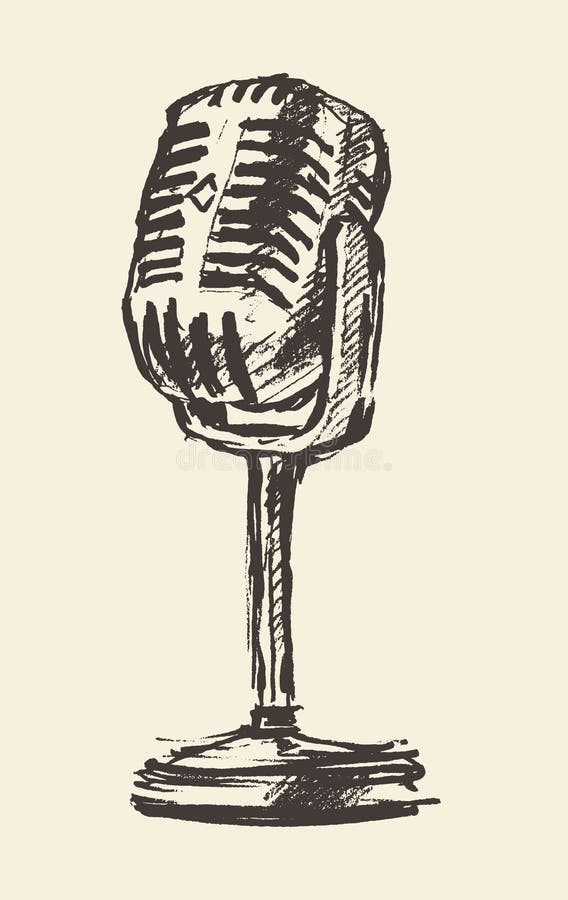 Vintage Microphone Sketch Stock Illustrations – 1,328 Vintage ...