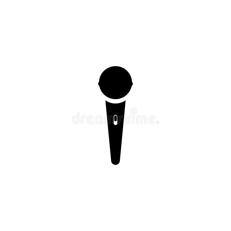 Studio Mike Simple Black Icon. Microphone Silhouette. Stock Vector ...