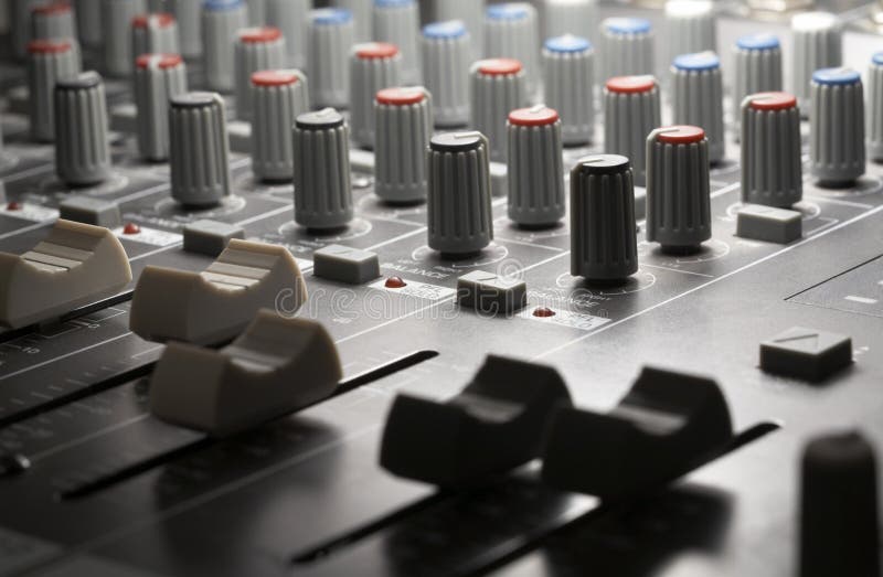 Studio mixer detail stock image. Image of macro, mastering - 33246033