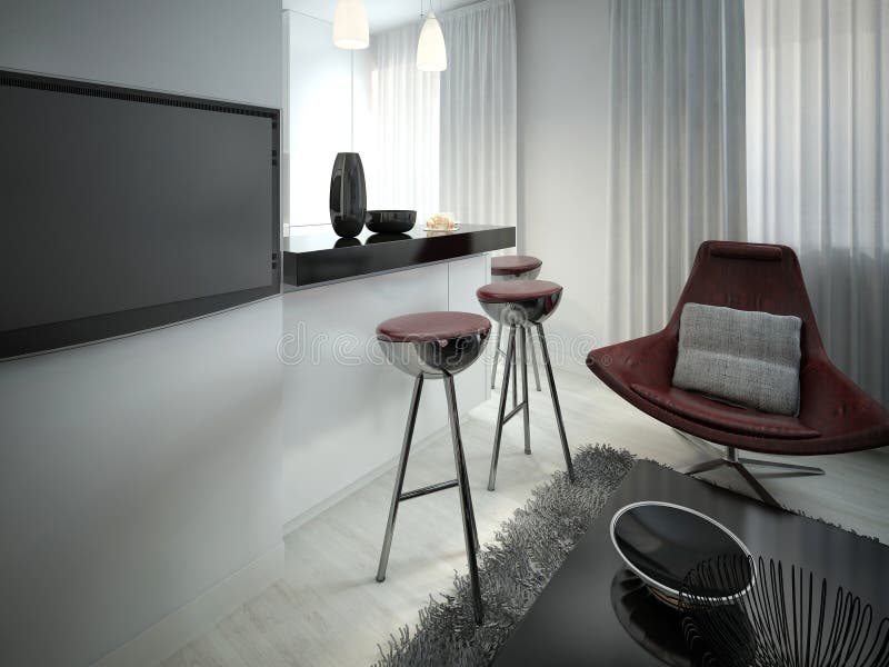 Studio modern style stock image. Image of gray, interior - 59206875