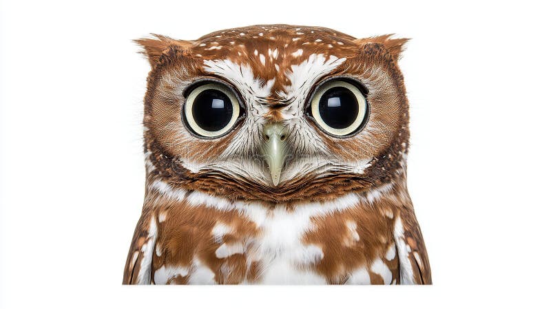 Studio Owl Portrait, White Background, Wildlife, Cute Stock Image - Image of look, birdwatching ...
