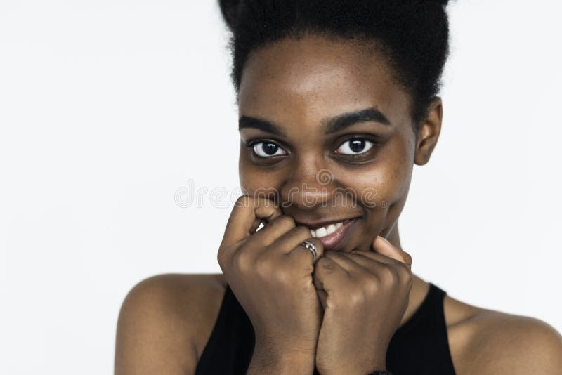 Studio People Shoot Portrait Isolated on White Concept Stock Photo ...