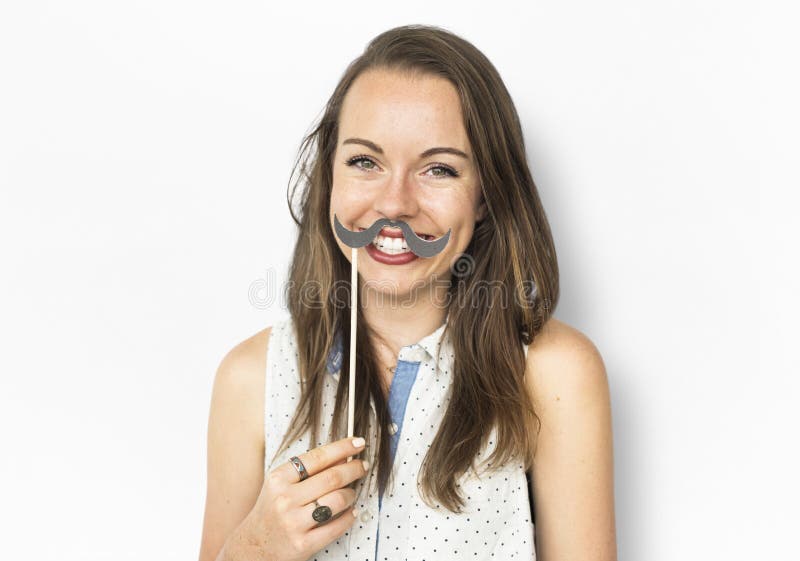 Studio People Shoot Portrait Isolated Stock Photo - Image of mustache ...