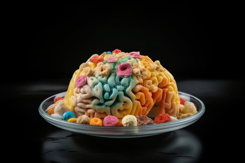Studio Photo of a Human Brain Made of Sweets, Concept of Brain Model ...