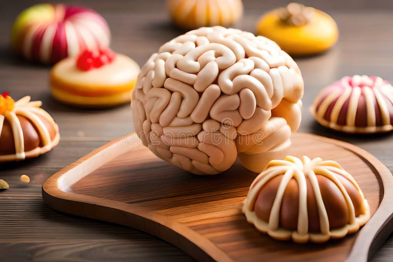 Studio Photo of a Human Brain Made of Sweets , Concept of Brain Model ...