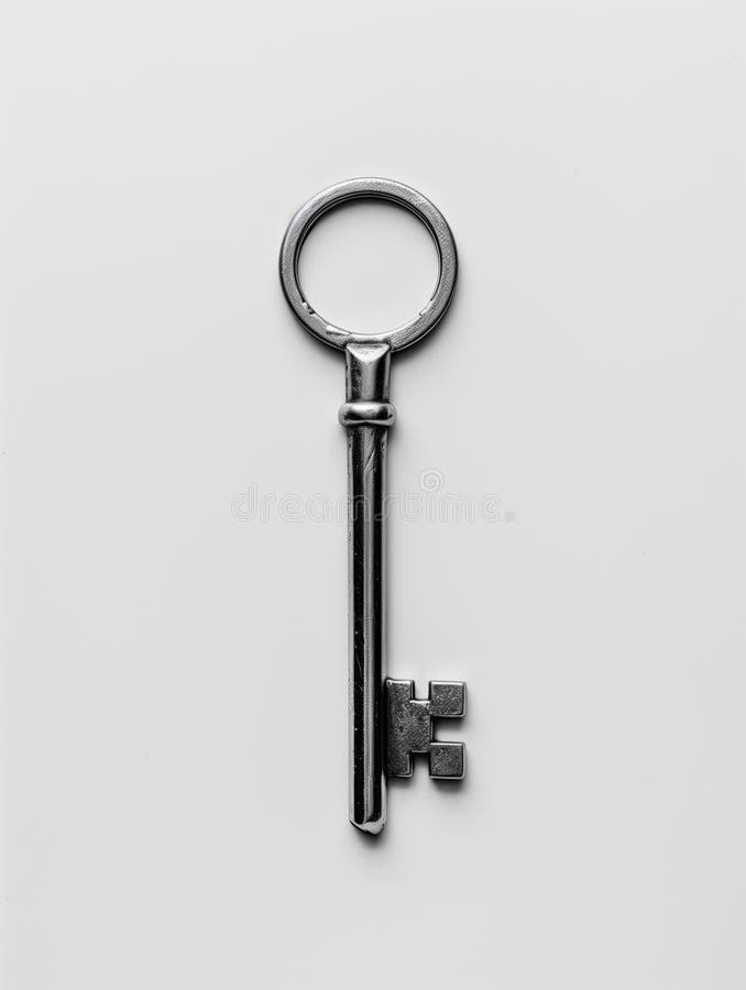 Modern Key on a White Backdrop, Minimalistic Stock Illustration ...