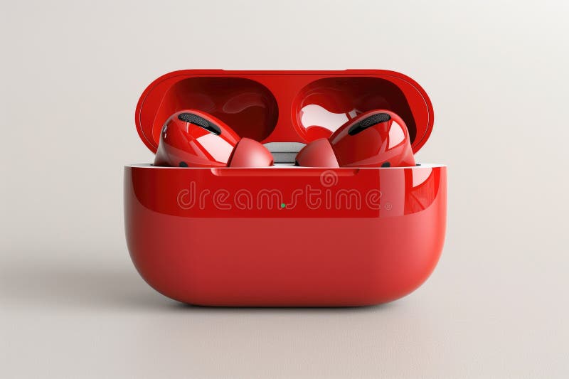 Studio Photo. Red Headphones on White Background Stock Photo - Image of ...