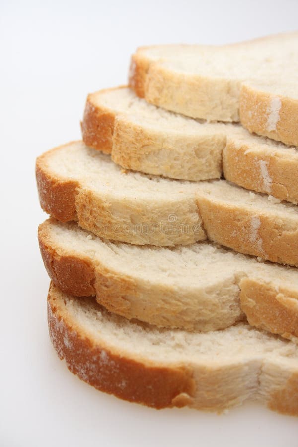 A Studio Photograph of 5 Slices of White Bread Stock Image - Image of ...