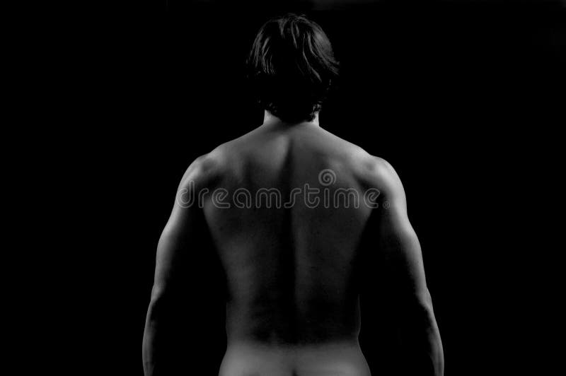 Studio Photography of a Man with His Back, White and Black Stock Photo ...